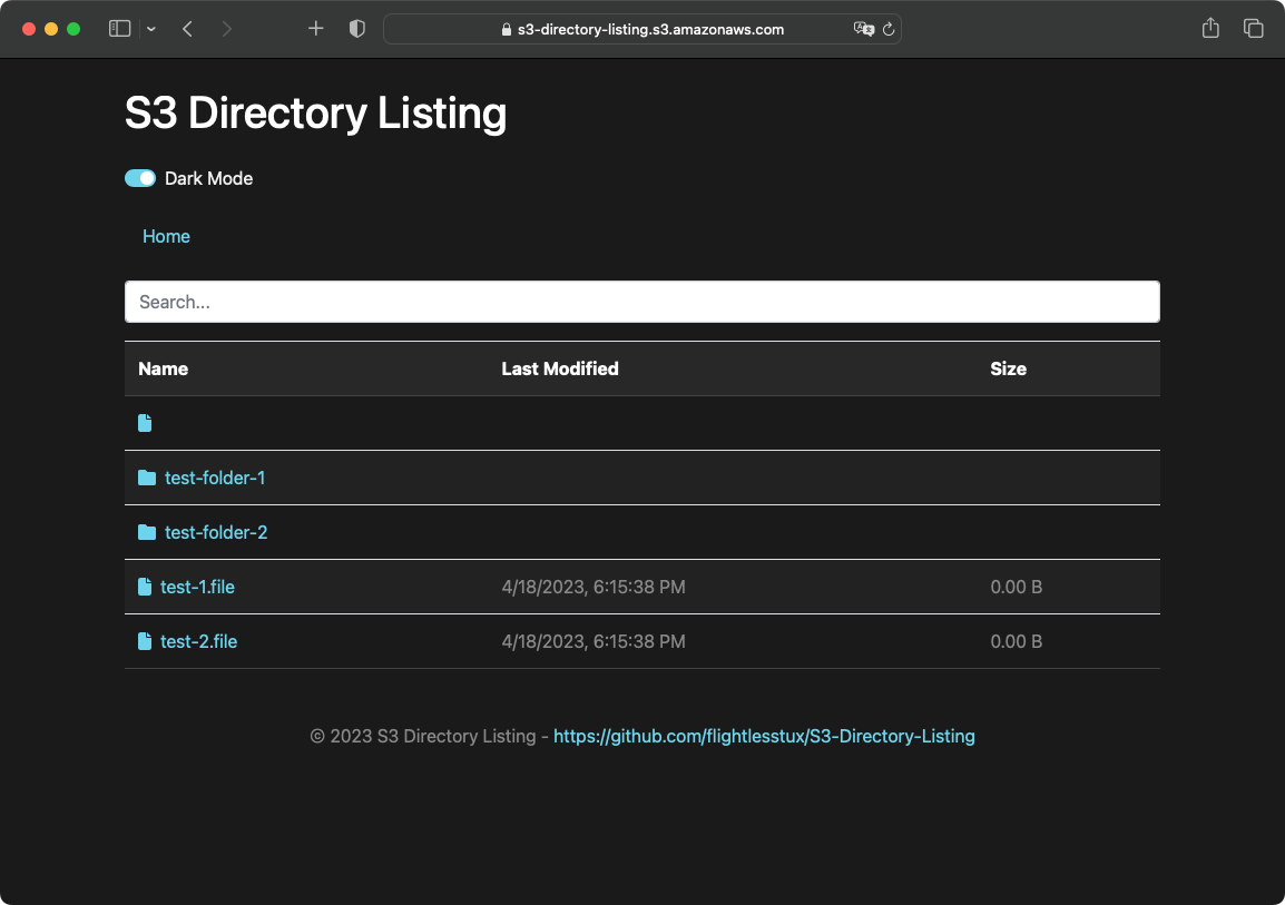 List your S3 bucket objects easily with S3 Directory Listing